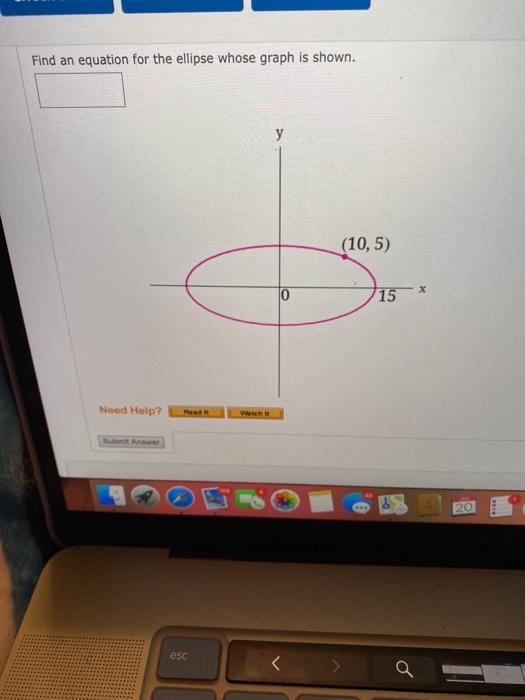 Solved Find an equation for the ellipse whose graph is | Chegg.com