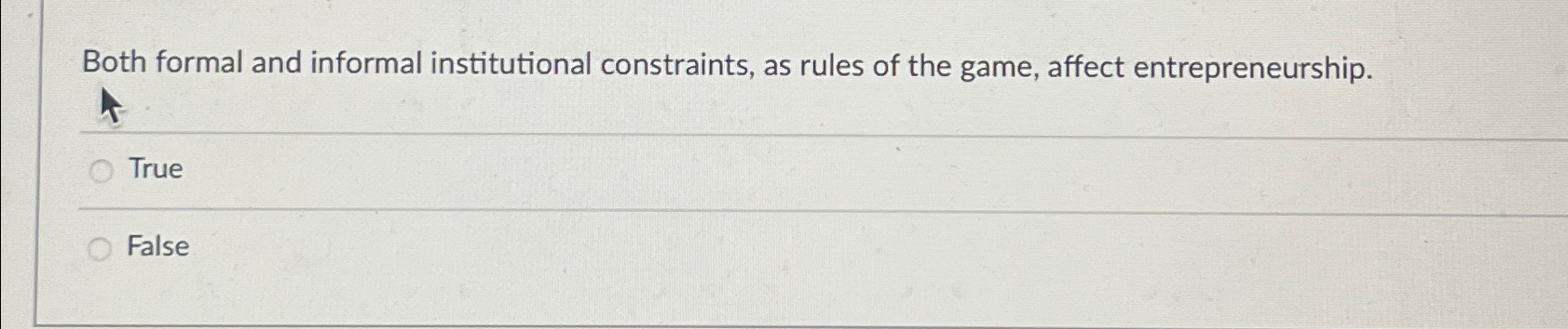 Solved Both formal and informal institutional constraints, | Chegg.com