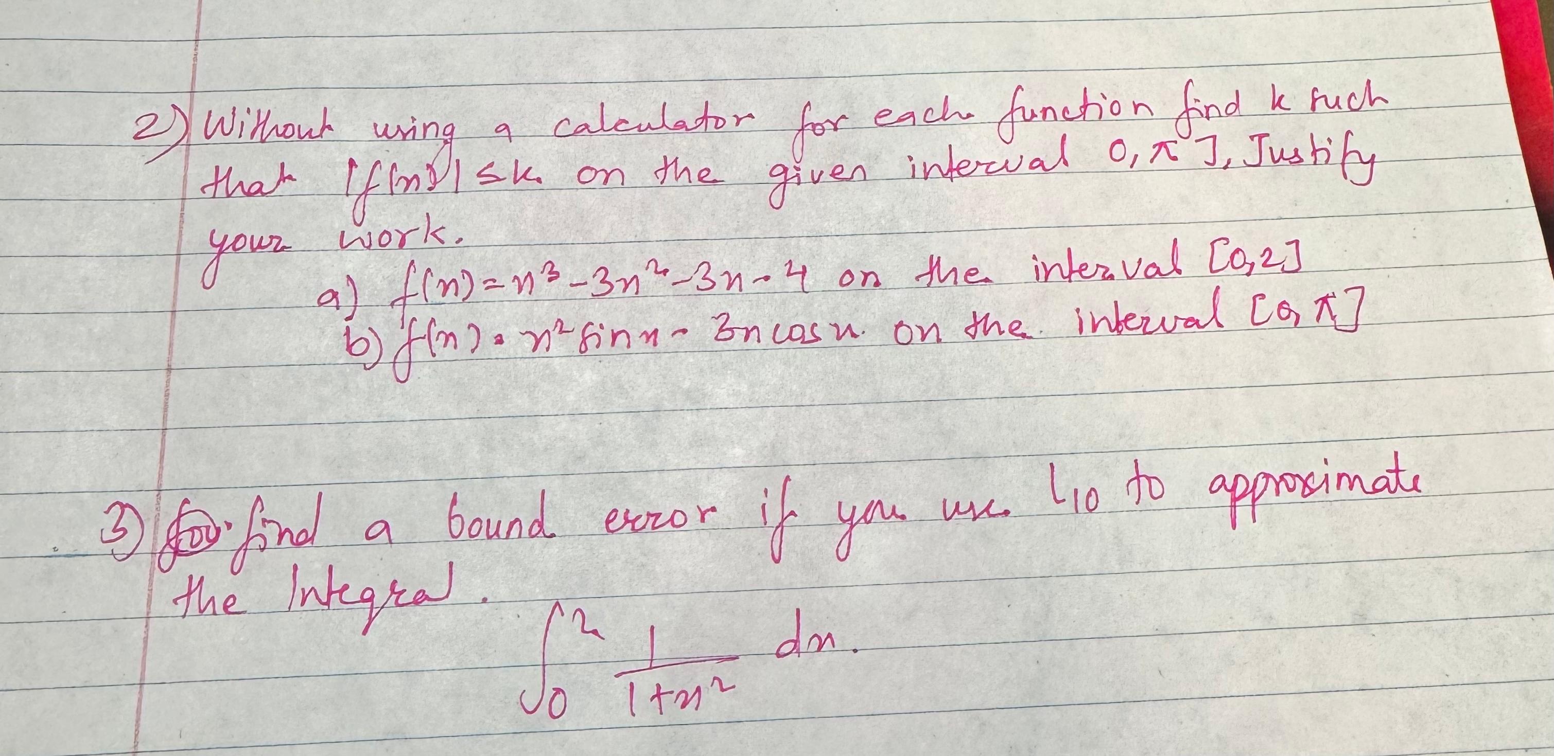 Solved Without using a calculator for each function find k | Chegg.com