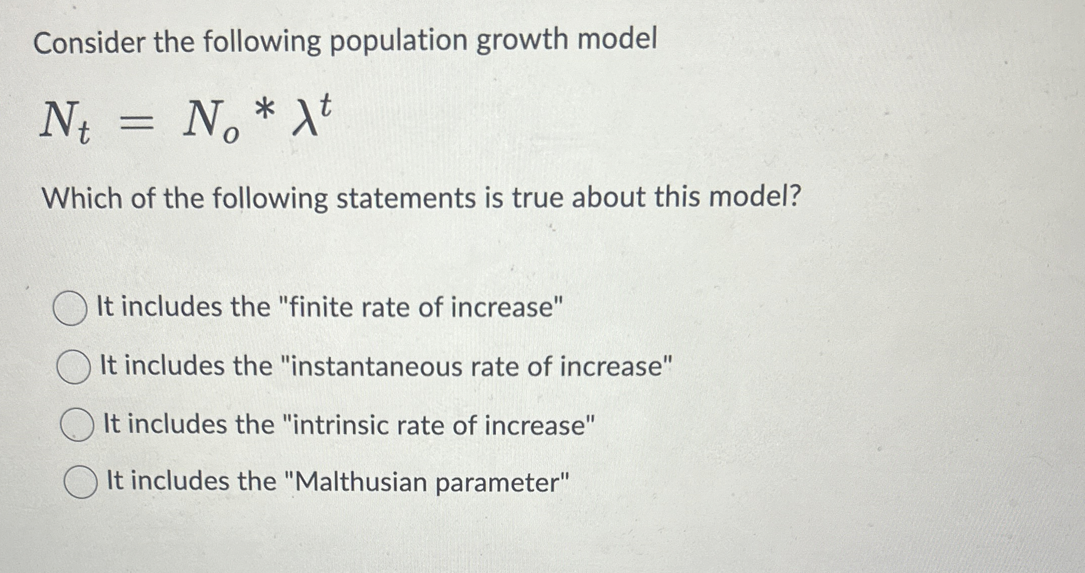 Solved Consider the following population growth | Chegg.com