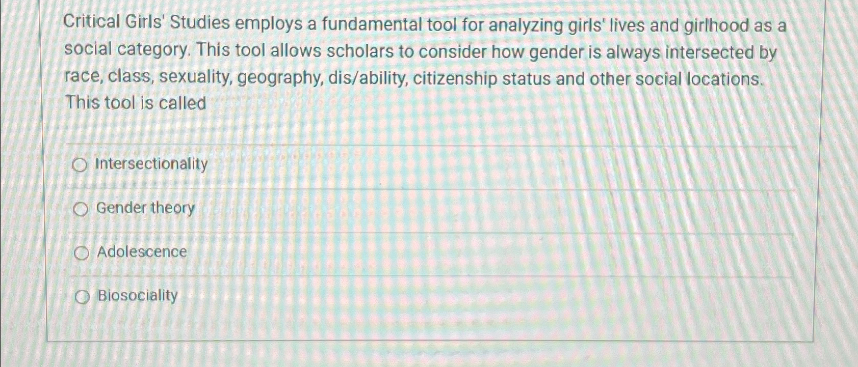 Solved Critical Girls' Studies employs a fundamental tool | Chegg.com