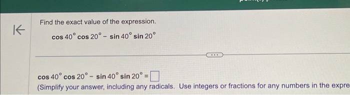 Solved Find the exact value of the expression. | Chegg.com