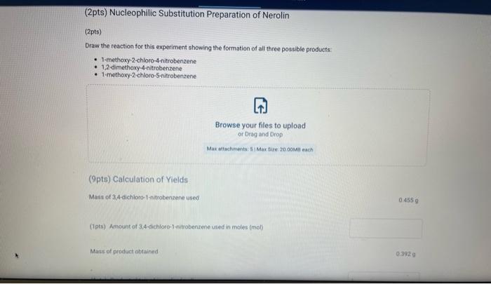 Solved (2pts) Nucleophilic Substitution Preparation of | Chegg.com