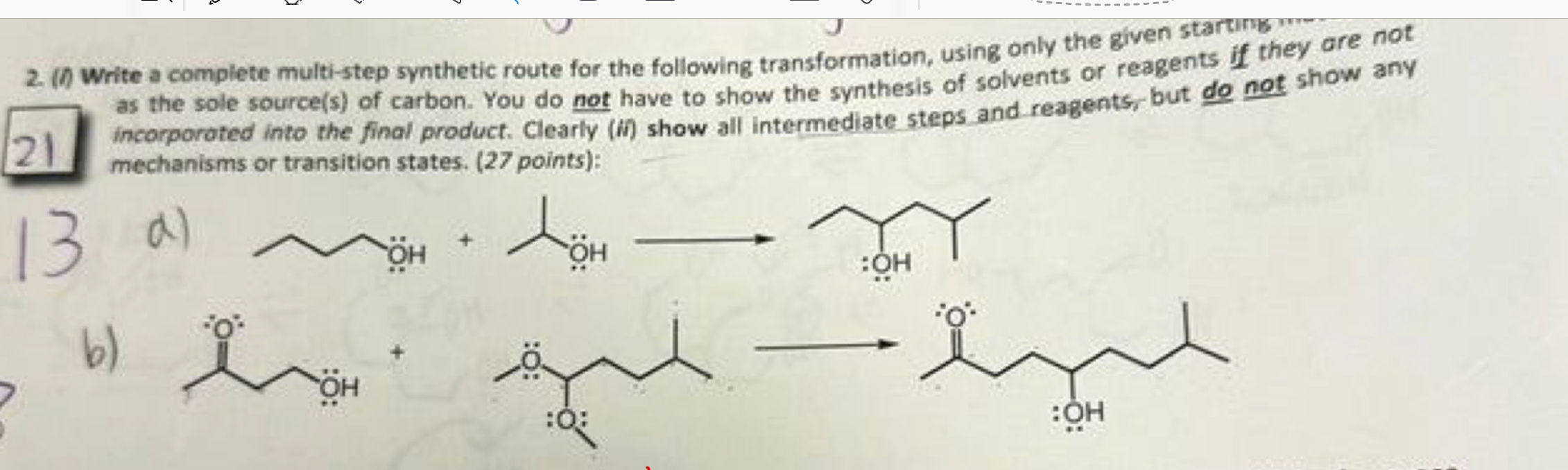 Solved (n) ﻿Write a complete multi-step synthetic route for | Chegg.com