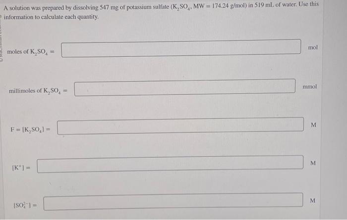 Solved A solution was prepared by dissolving \\( 547 | Chegg.com