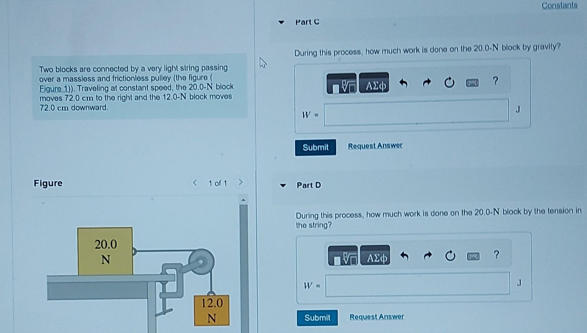 Solved Two blocks are connected by a very light string | Chegg.com