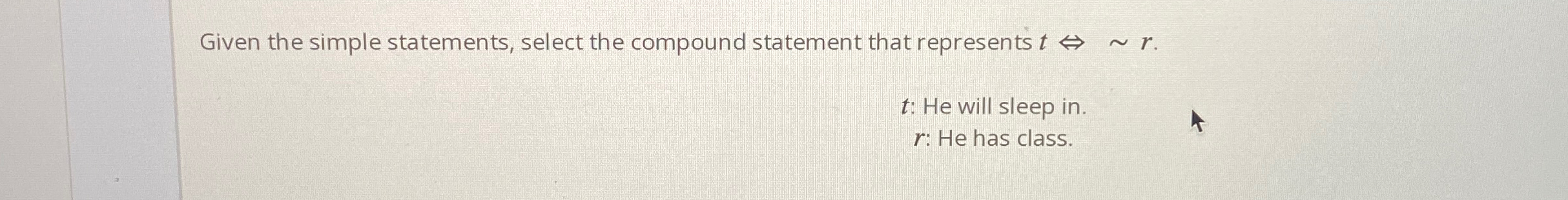 Given the simple statements, select the compound | Chegg.com