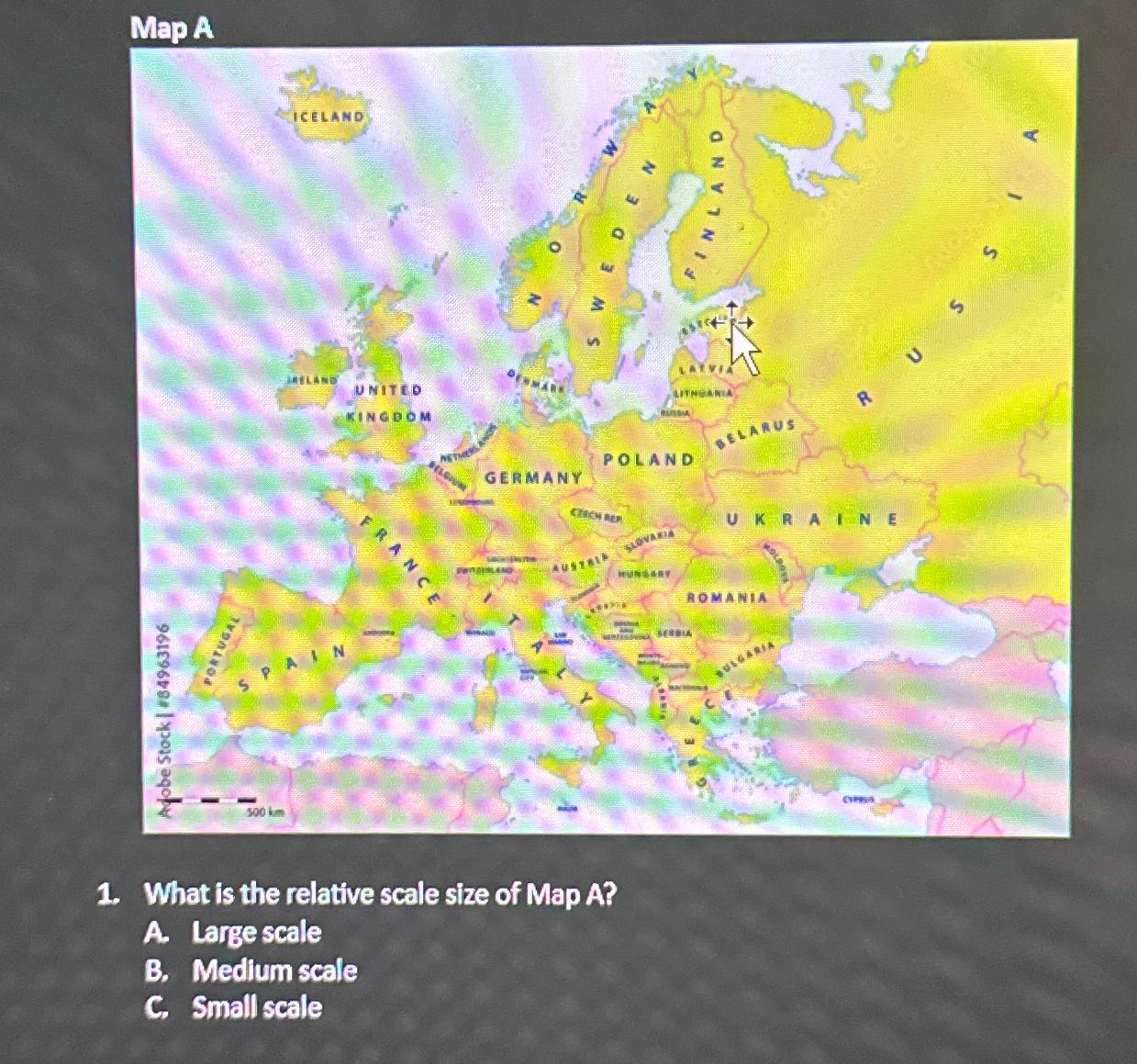 Solved Map AWhat is the relative scale size of Map A?A. | Chegg.com