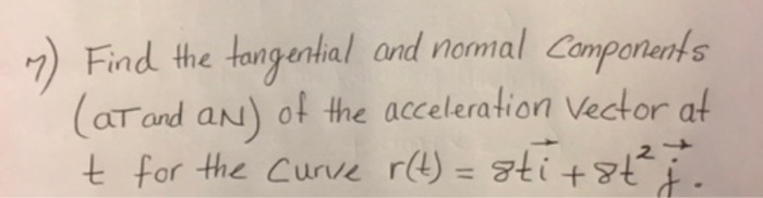 Solved -) Find the tangential and normal components (at and | Chegg.com