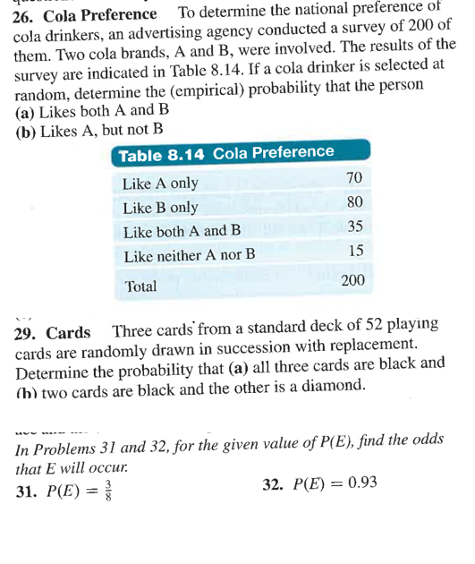 Solved Cola Preference To determine the national preference | Chegg.com