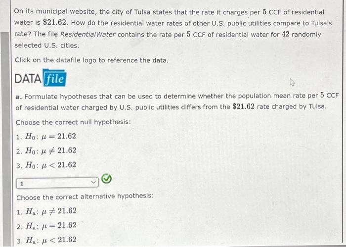 Solved On its municipal website, the city of Tulsa states | Chegg.com