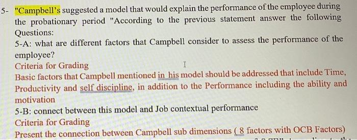 Solved - "Campbell's suggested a model that would explain | Chegg.com
