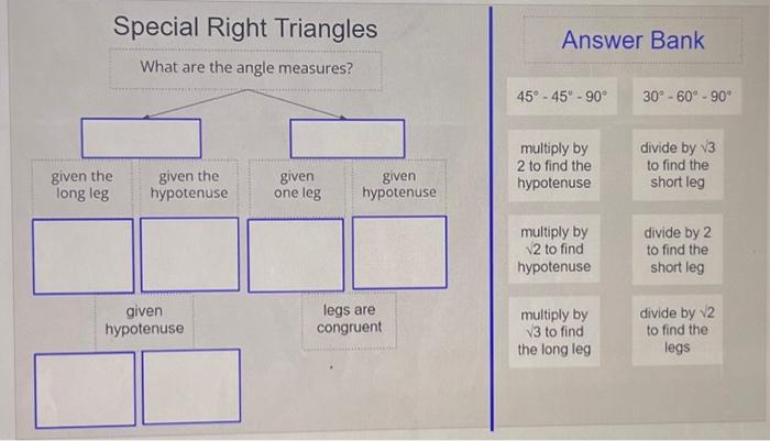 Solved Special Right Triangles | Chegg.com
