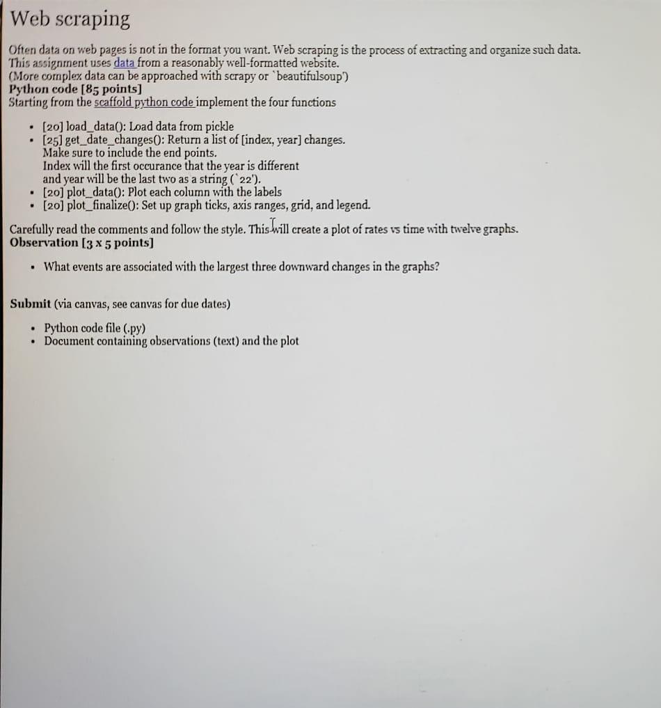 Solved Web scraping Often data on web pages is not in the | Chegg.com