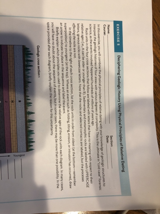 EXERCISES Deciphering Geologic History Using Physical | Chegg.com