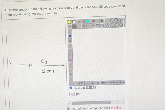Solved Draw the product of the following reaction. Copy and | Chegg.com