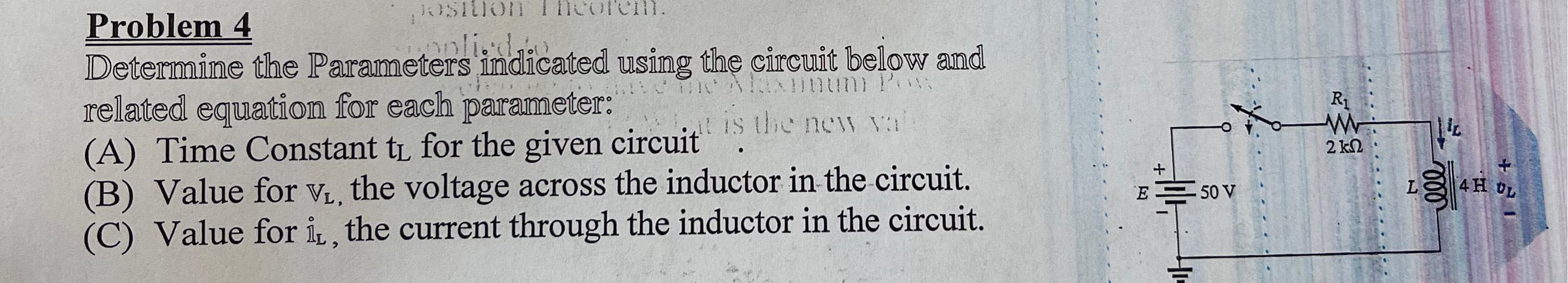 Solved Problem 4Determine the Parameters indlicated using | Chegg.com