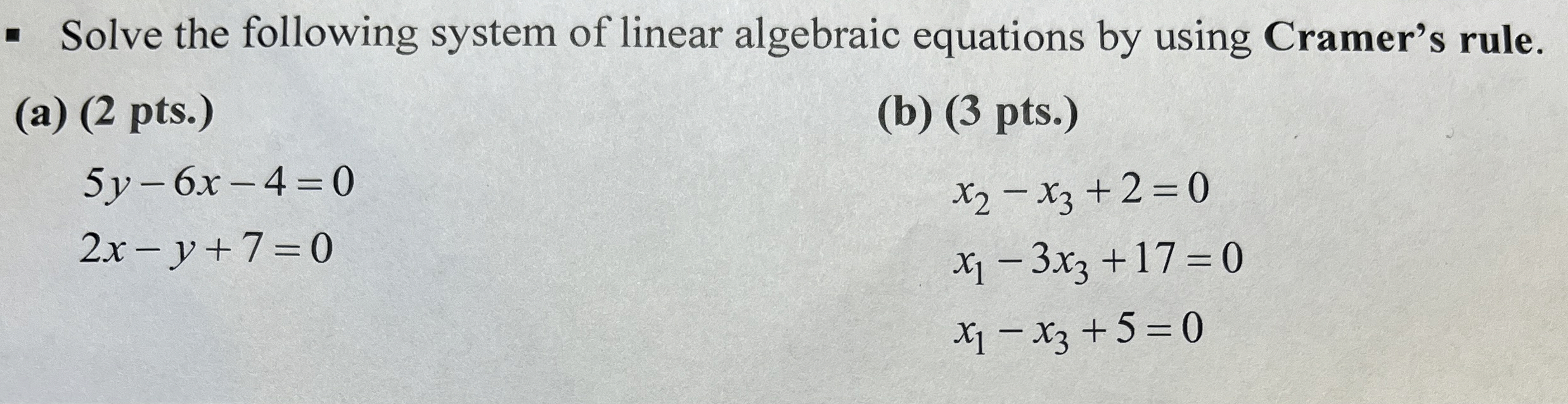 Solved I'm having trouble understanding Cramers Rule, can | Chegg.com