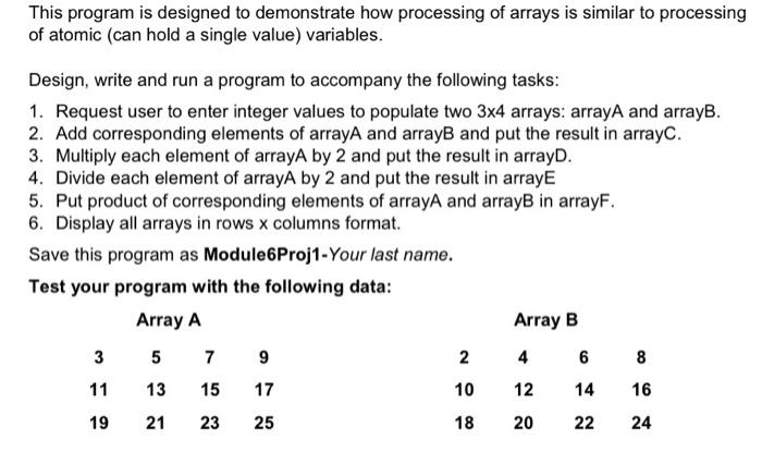 Solved This program is designed to demonstrate how | Chegg.com