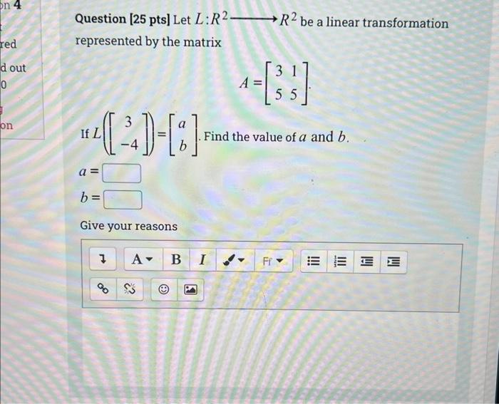 Solved Question [25 pts] Let L:R2 R2 be a linear | Chegg.com