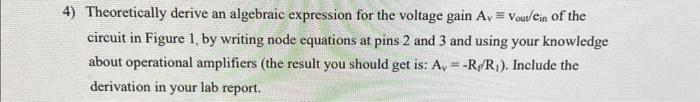 Solved 4) Theoretically derive an algebraic expression for | Chegg.com