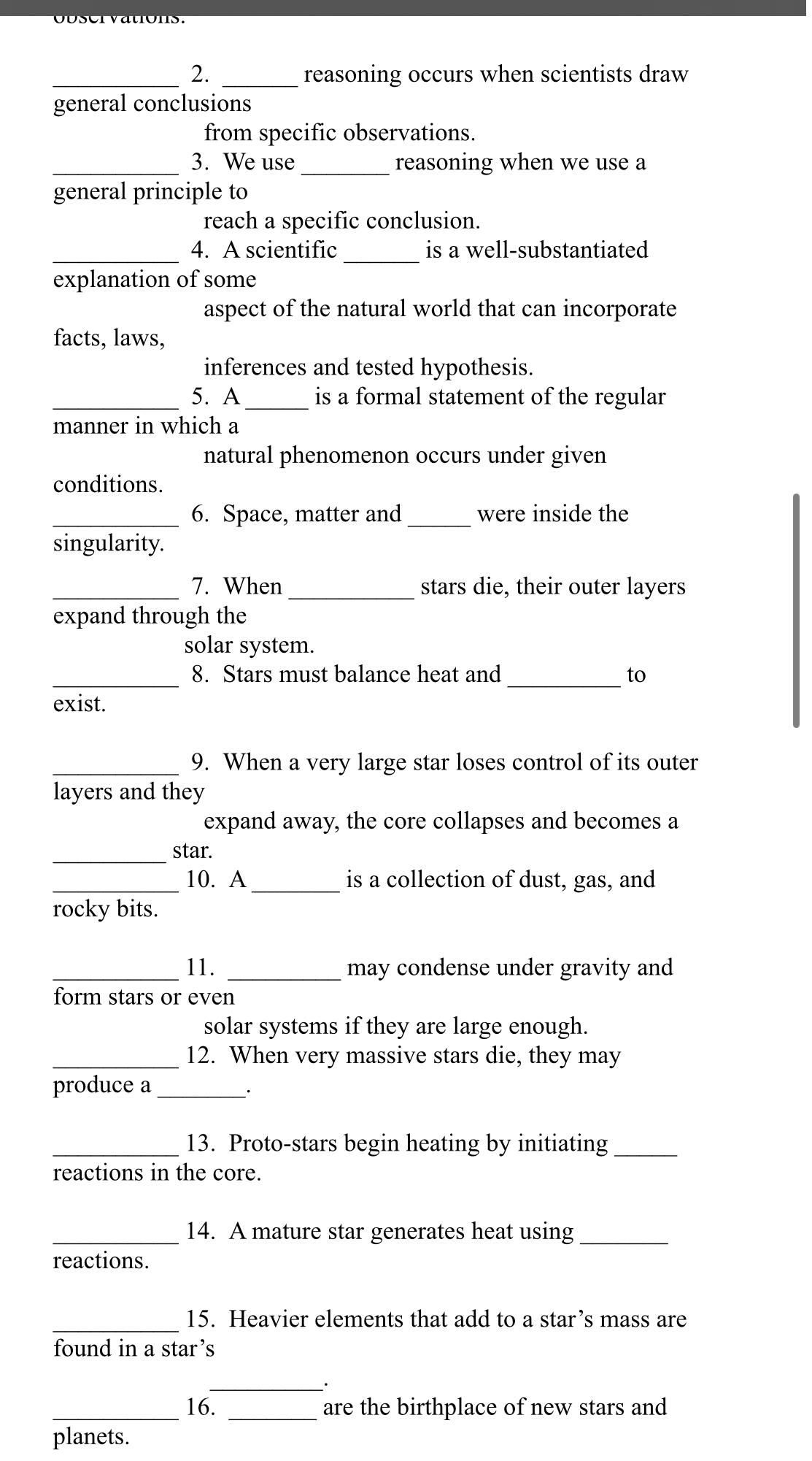 Solved reasoning occurs when scientists drawgeneral | Chegg.com