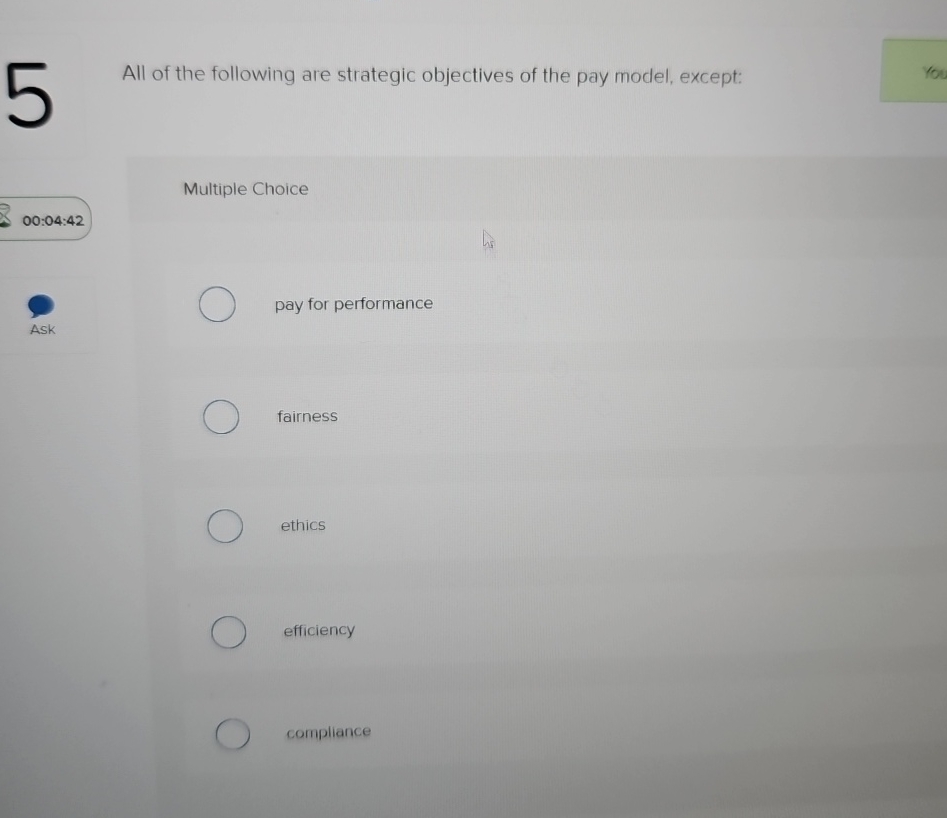 Solved All of the following are strategic objectives of the | Chegg.com
