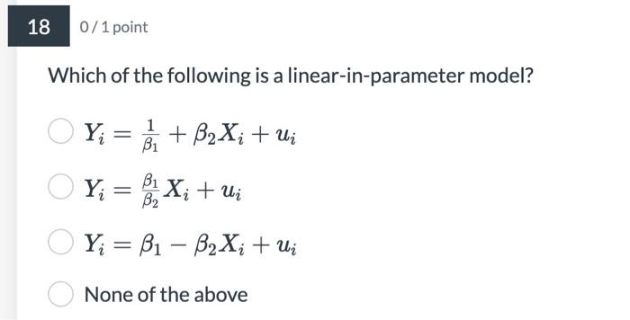 Solved Which of the following is a linear-in-parameter | Chegg.com