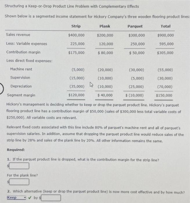 Solved Structuring a Keep-or-Drop Product Line Problem with | Chegg.com
