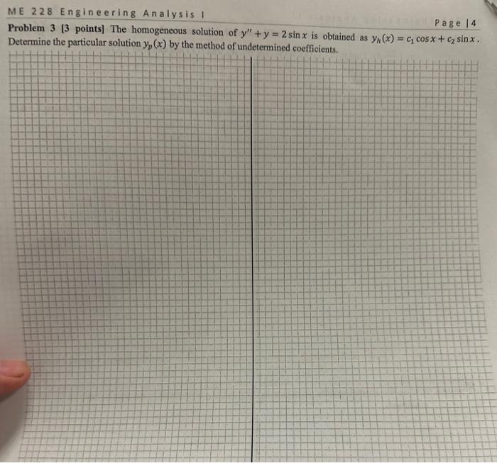 Solved Problem 3 [3 points] The homogeneous solution of | Chegg.com