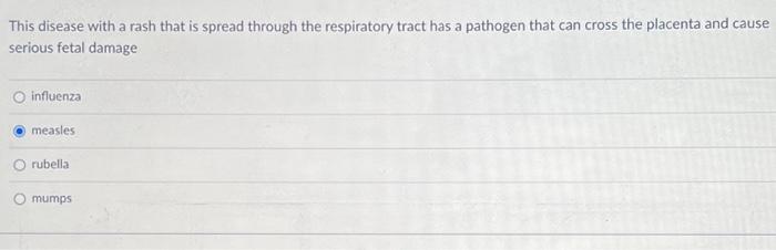 Solved This disease with a rash that is spread through the | Chegg.com
