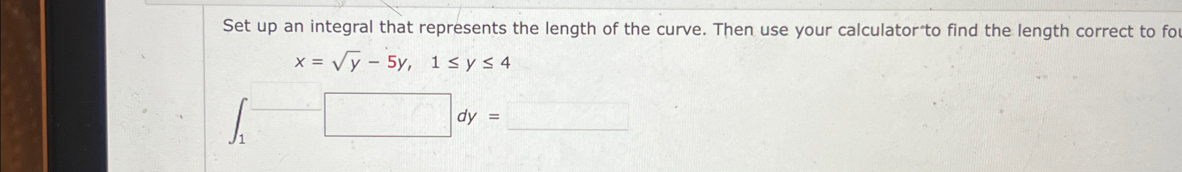 Set up an integral that represents the length of the | Chegg.com
