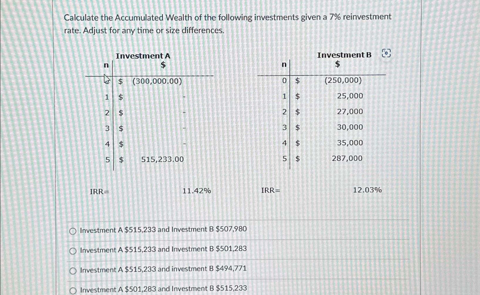 Solved Calculate the Accumulated Wealth of the following | Chegg.com