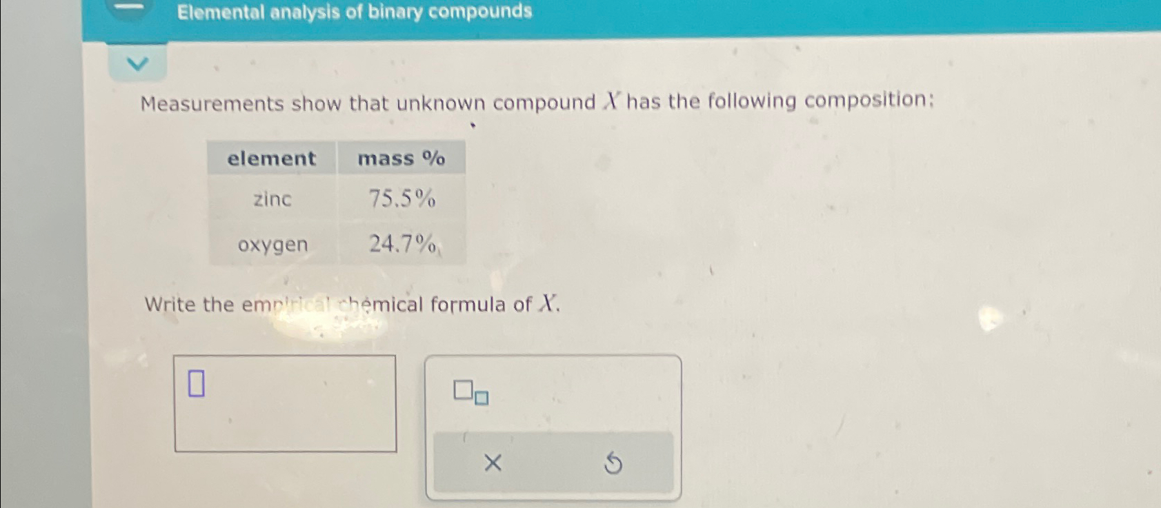Solved Elemental analysis of binary compoundsMeasurements | Chegg.com