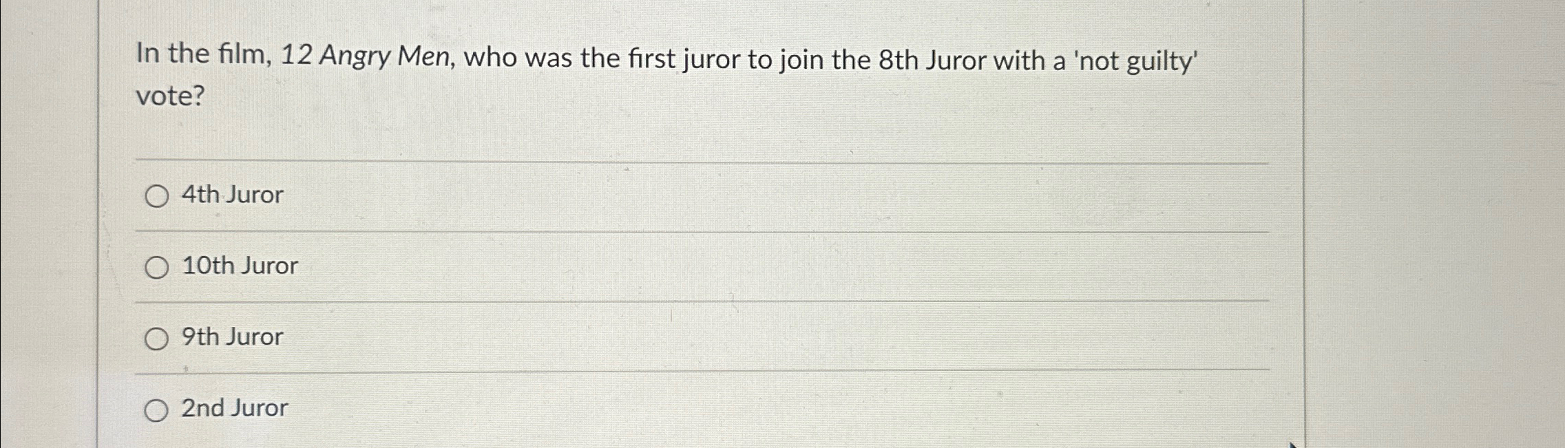Solved In the film, 12 ﻿Angry Men, who was the first juror | Chegg.com
