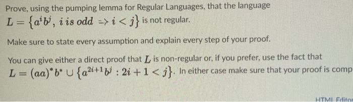 Solved Prove, using the pumping lemma for Regular Languages, | Chegg.com