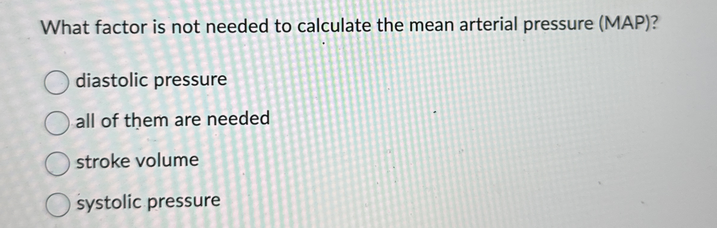 Solved What factor is not needed to calculate the mean | Chegg.com
