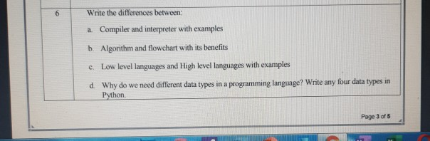 Solved Write the differences between a Compiler and | Chegg.com