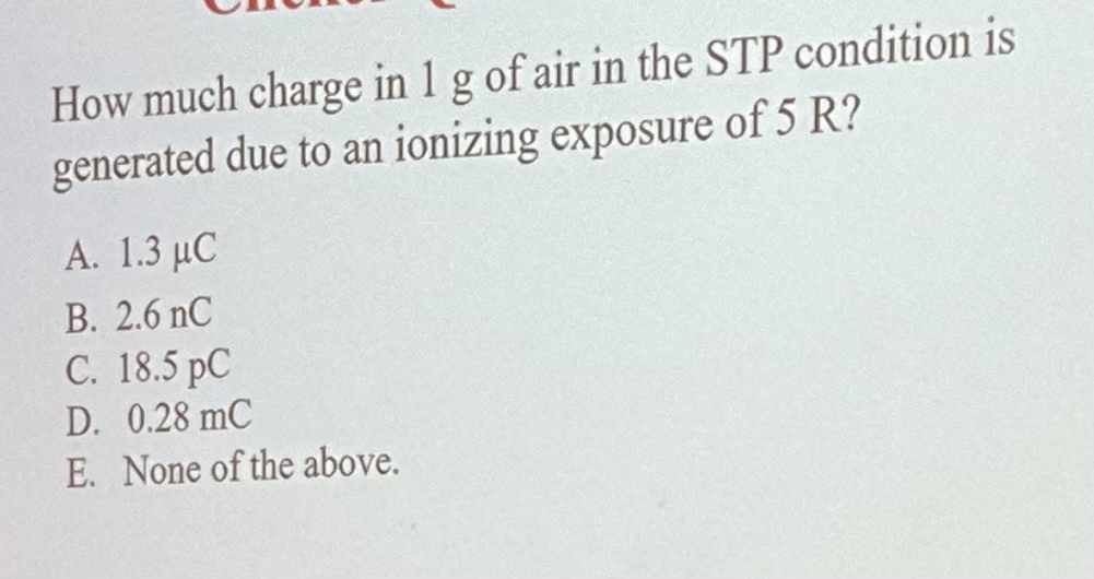 Solved How much charge in 1 ﻿g of air in the STP condition | Chegg.com