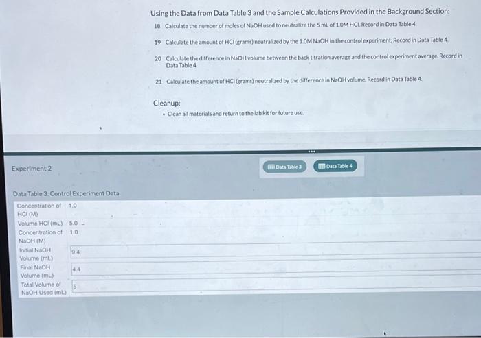 Solved Using the Data from Data Table 3 and the Sample | Chegg.com