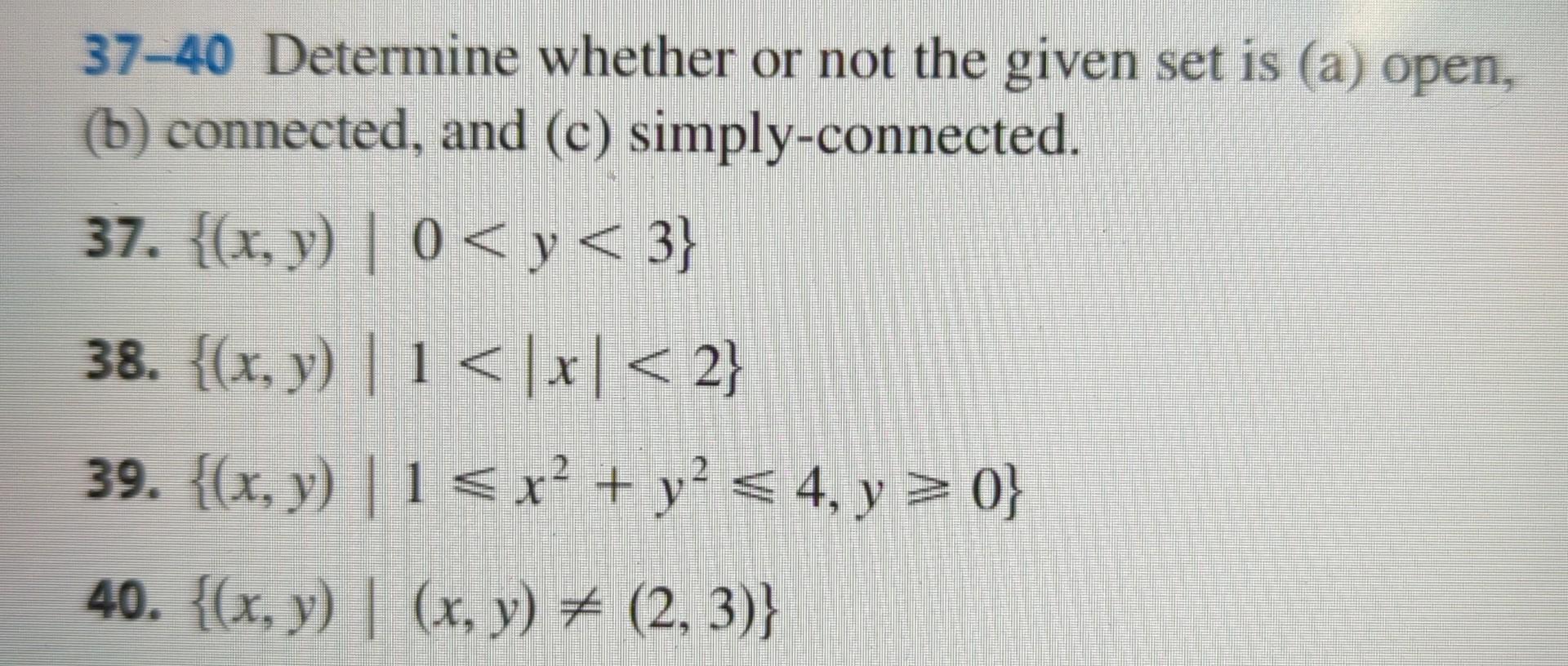 Solved 37-40 Determine whether or not the given set is (a) | Chegg.com