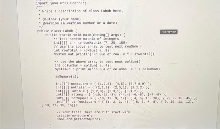 Solved mplement the following methods in a class called | Chegg.com