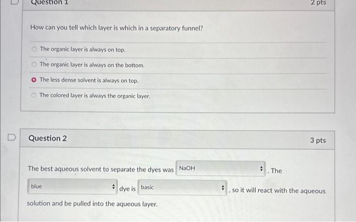 Solved HOW CAN YOU TELL WHICH LAYER IS WHICH IN SEPARATORY | Chegg.com