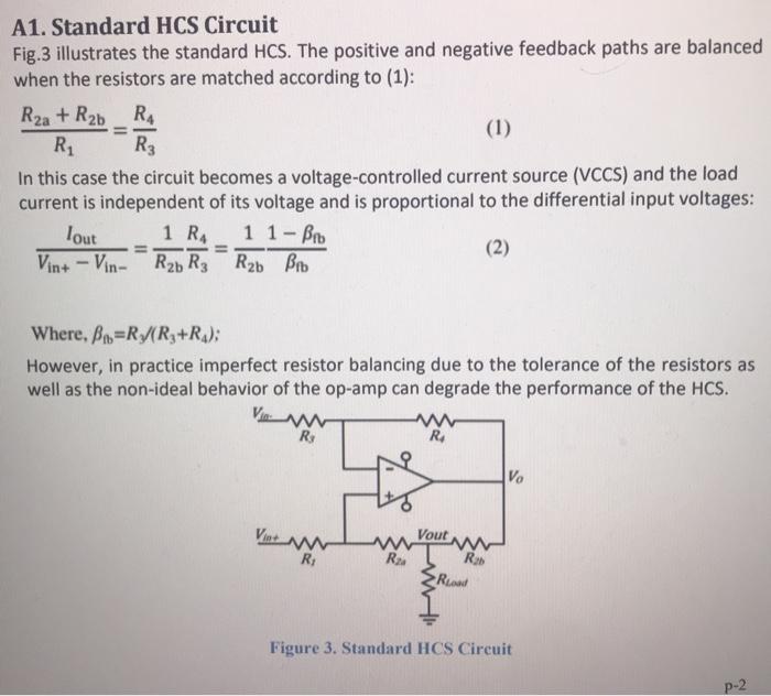 Solved A1. Standard HCS Circuit Fig.3 illustrates the | Chegg.com