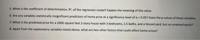Solved What is the coefficient of determination, R squared, | Chegg.com