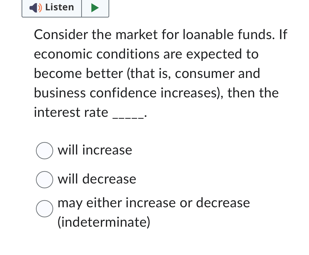 Solved Consider the market for loanable funds. If economic | Chegg.com