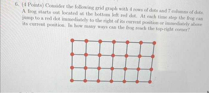 Solved 6. (4 Points) Consider the following grid graph with | Chegg.com