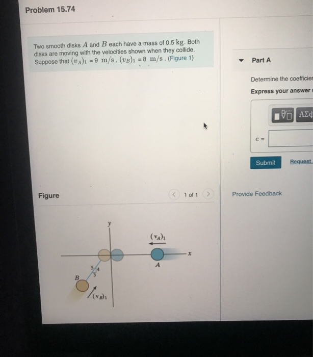 Solved Problem 15.74 Two smooth disks A and B each have a | Chegg.com