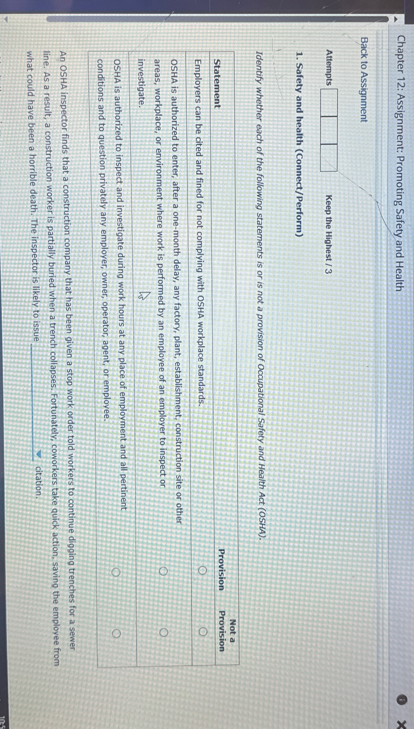 Solved Chapter 12: Assignment: Promoting Safety and | Chegg.com