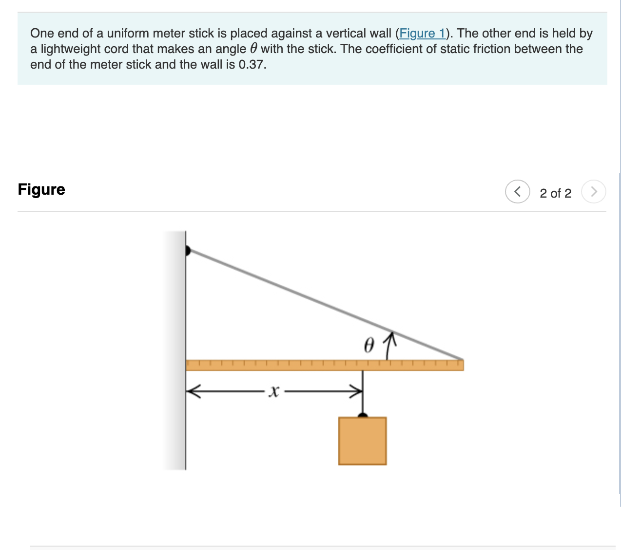 Solved One end of a uniform meter stick is placed against a | Chegg.com